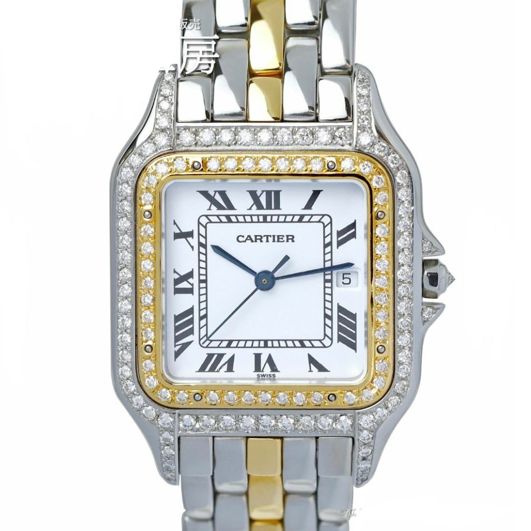 CARTIER PANTHERE Quartz 29mm 1 Row Gold 1.38 DIAMOND Watch | NATILUXIA