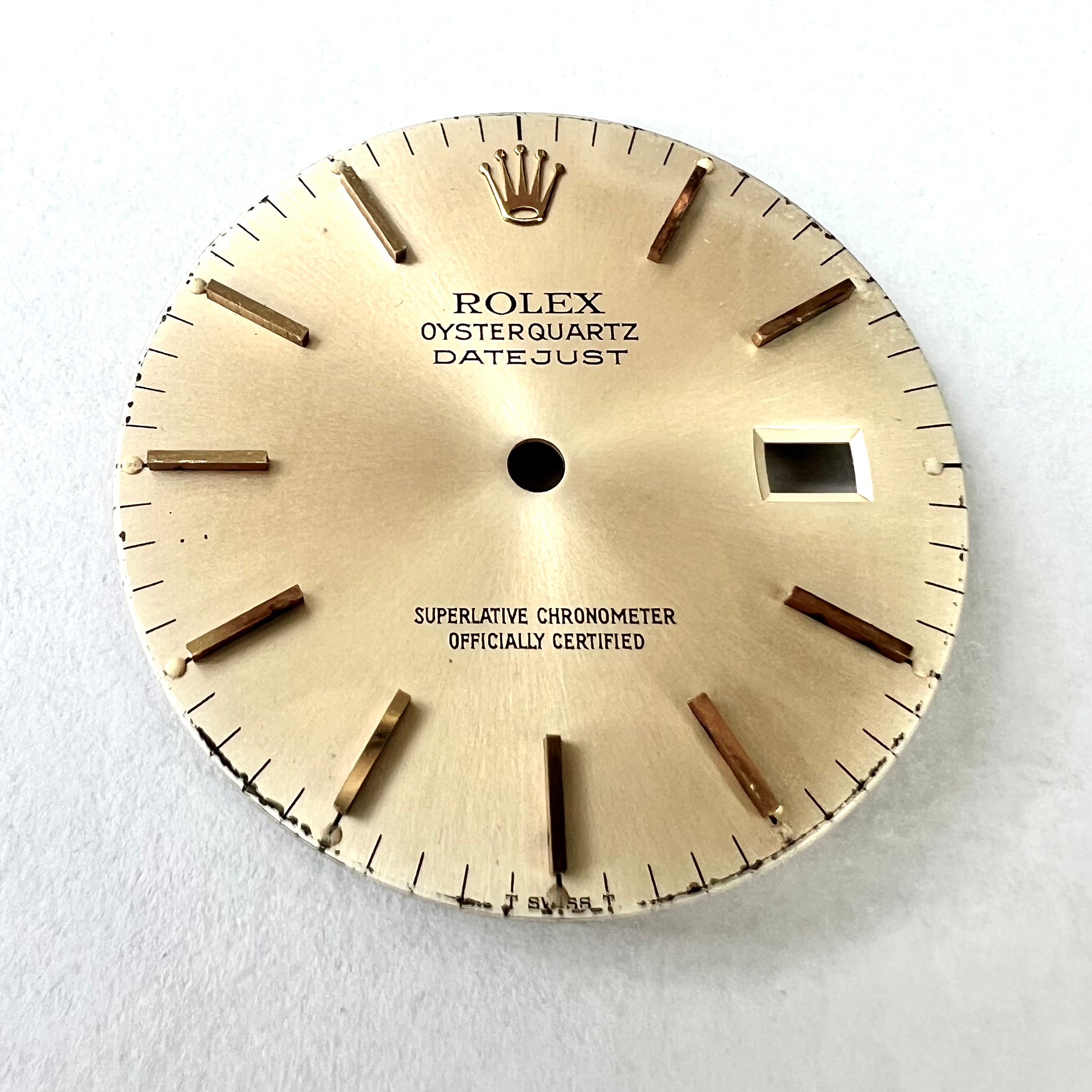 ROLEX 28.3mm Light Gold Color Gold Hour Markers DIAL for 36mm Quartz R ...