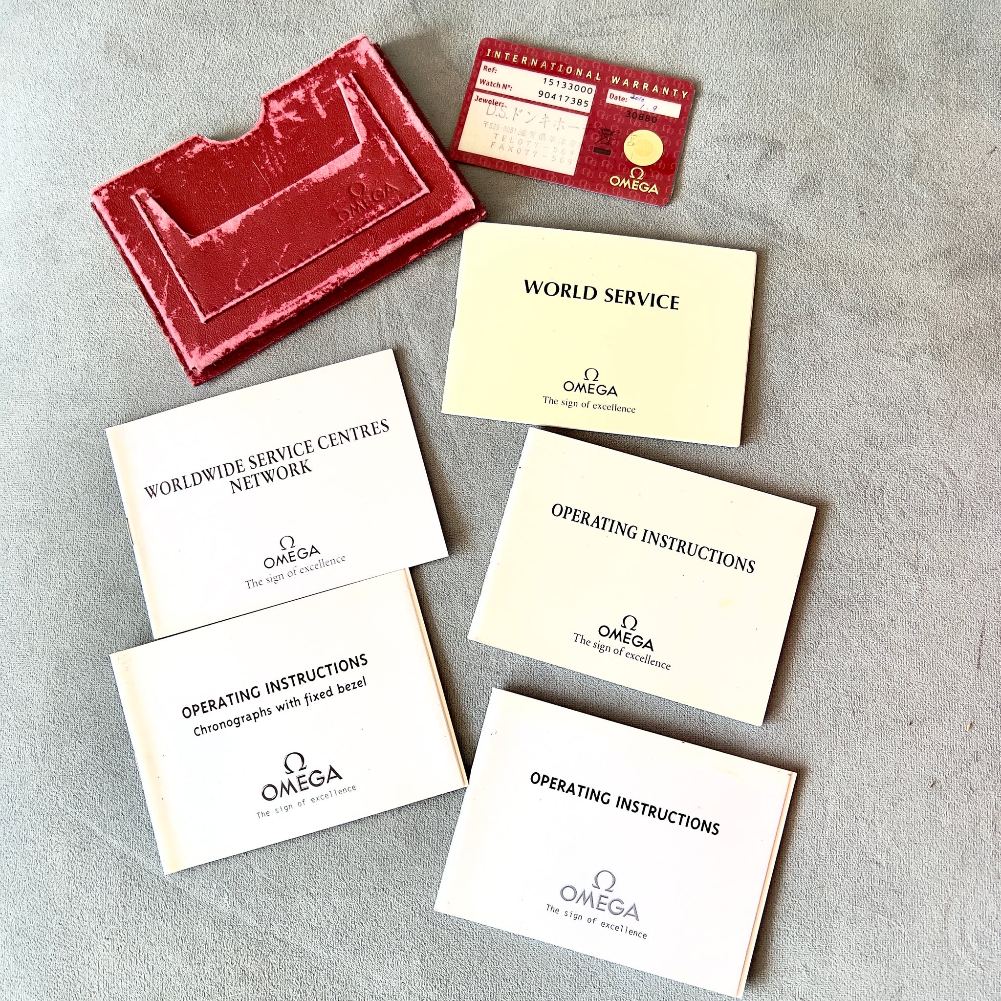 OMEGA Booklets/Pamphlets + Card Holder + Filled Certificate | NATILUXIA